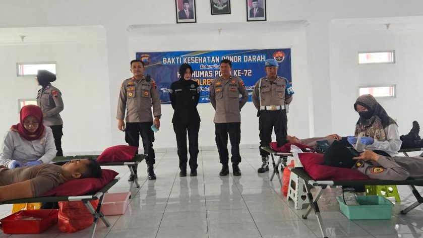 Sambut HUT Humas Polri, Polresta Pati Gelar Donor Darah - Mondes Sambut HUT Humas Polri, Polresta Pati Gelar Donor Darah - Mondes